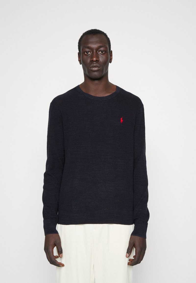Polo Ralph Lauren COTTON-LINEN CREWNECK JUMPER - Trui - bright navy / red/donkerblauw - Zalando.nl