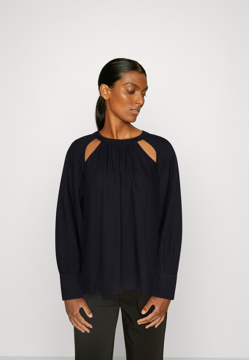 Esprit CUTOUT - Blouse - black - Zalando.de