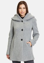 Amber & June MIT KAPUZE - Kurzmantel - middle grey melange/grau ...