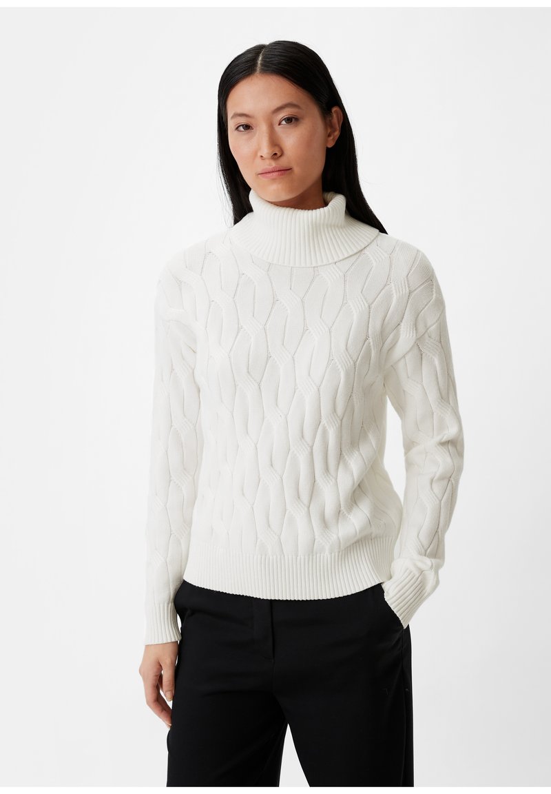 comma WEICHER MIT MUSTER - Strickpullover - weiß - Zalando.de