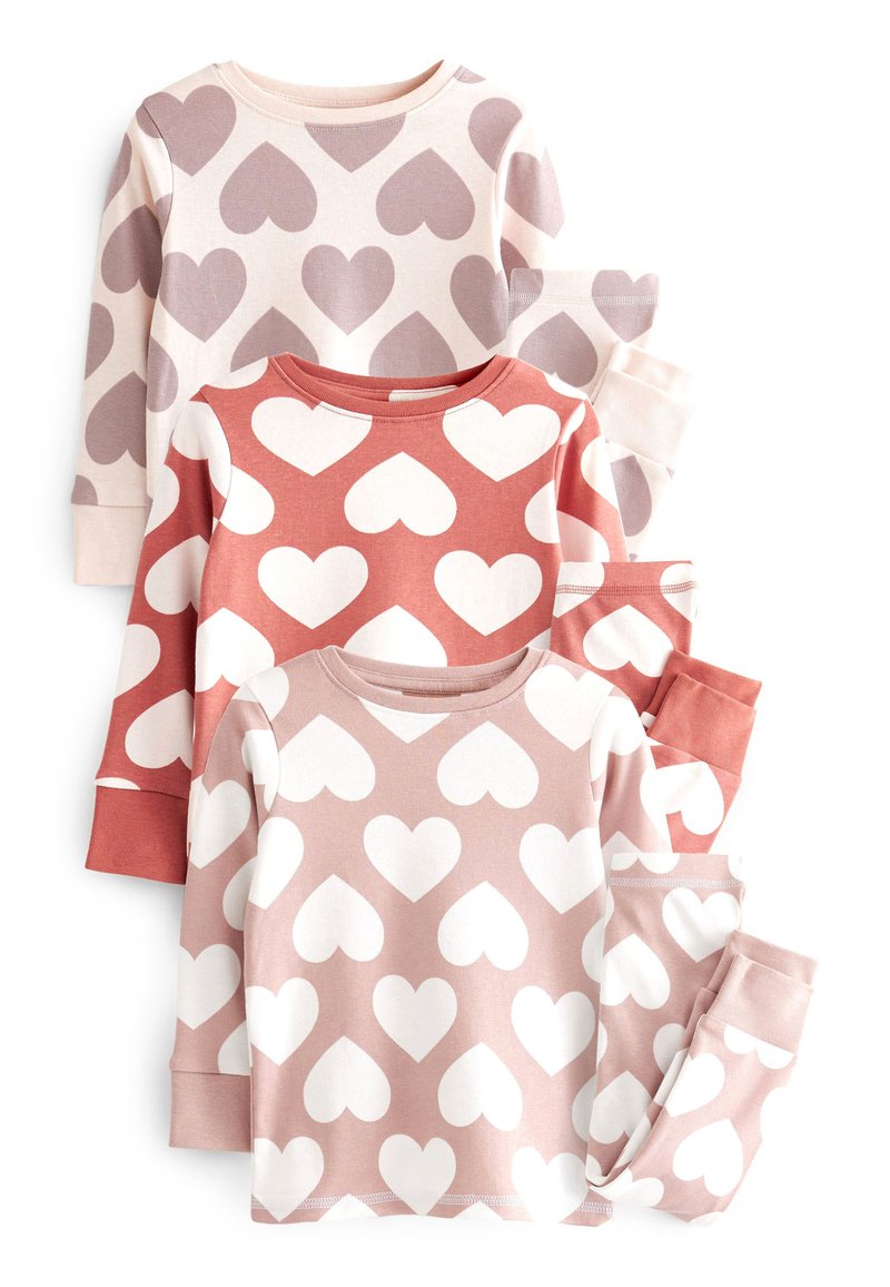Next HEART PYJAMAS 3 PACK SET - Nachtwäsche Set - brown cream/braun ...