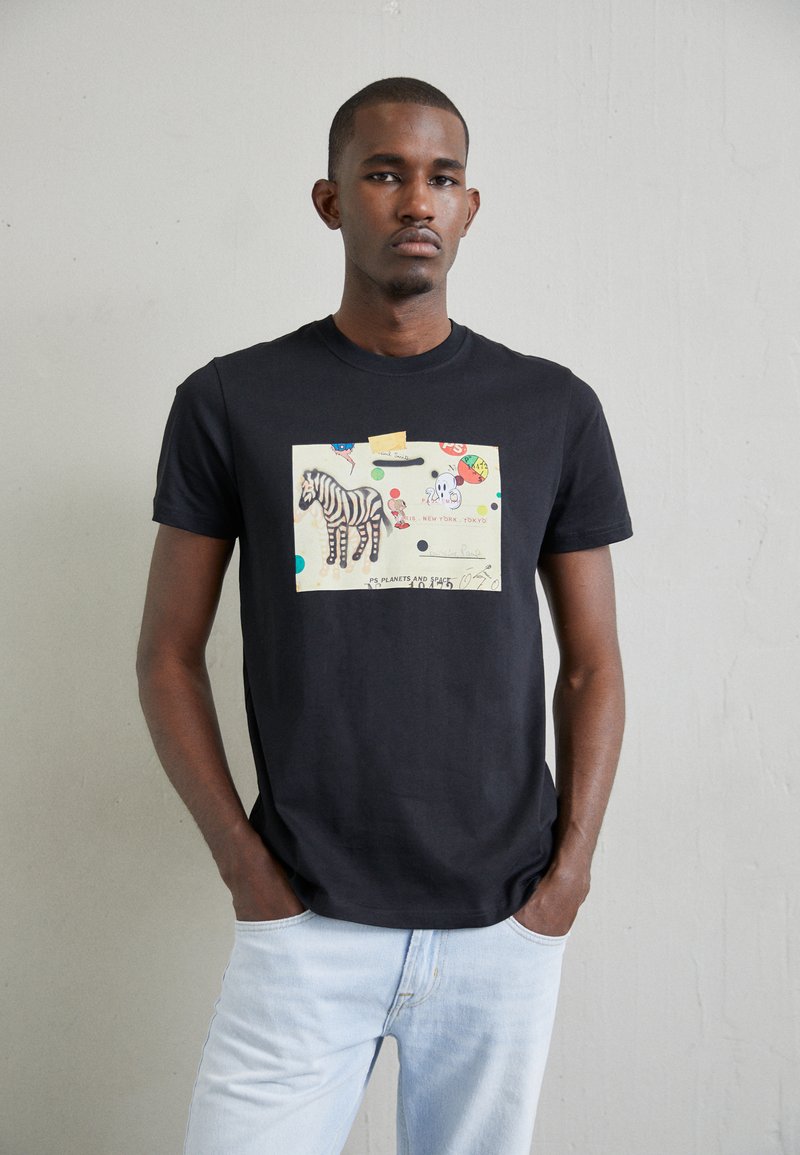 Ps Paul Smith Zebra Card Print T Shirt Black Uk
