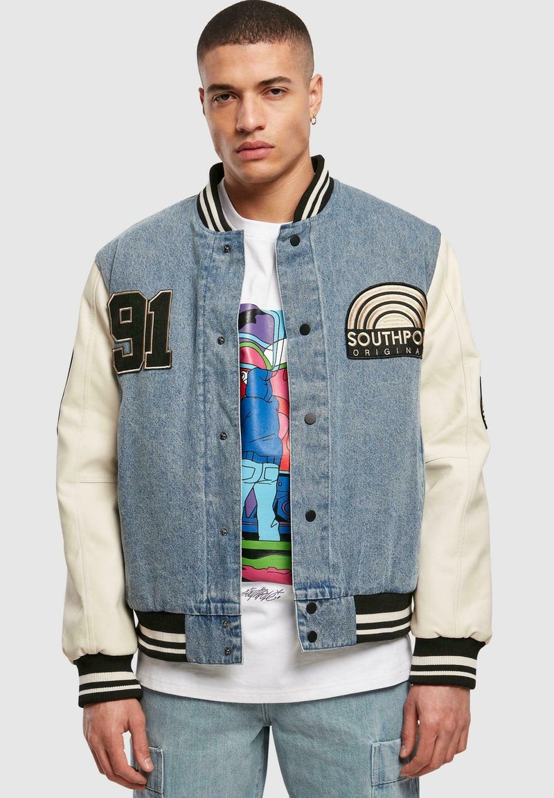 Southpole COLLEGE - Denim jacket - retro midblue washed/blue - Zalando.ie