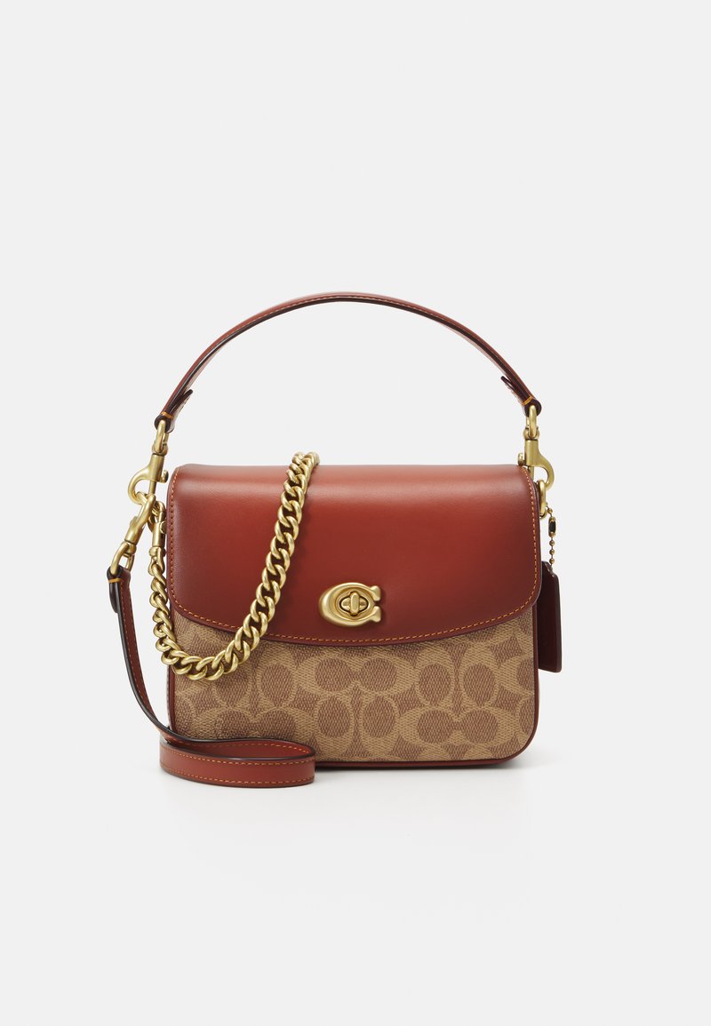 Coach COATED SIGNATURE CASSIE CROSSBODY - Across body bag - tan rust ...