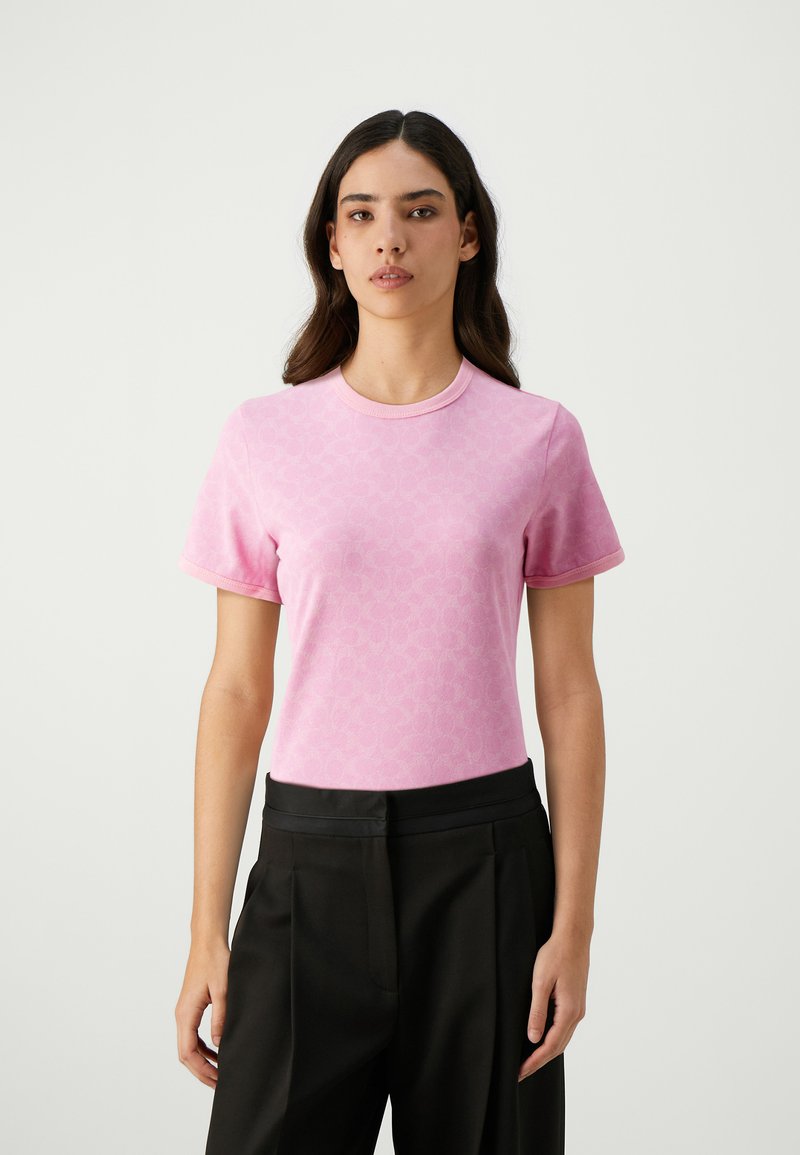 Coach SIGNATURE RINGER - T-Shirt print - pink - Zalando.ch