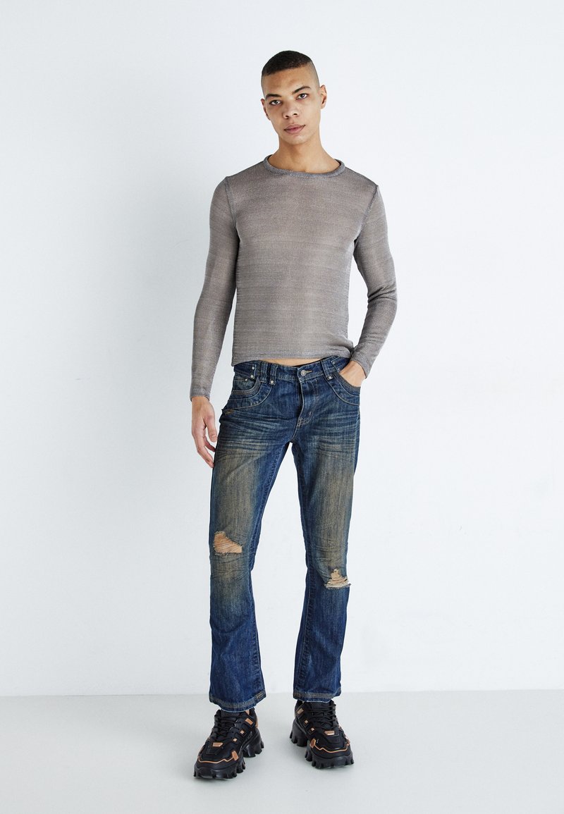 Jaded London EMBROIDERED SLUB - Jeans Skinny Fit - mid wash/blue denim ...