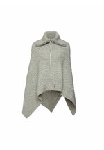 Esprit ZOPFS PONCHO MIT ZIPPER - Cape - light grey new/gris clair chiné ...