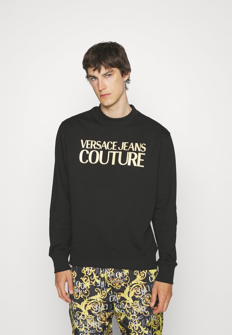 Versace Jeans Couture LOGO TICK FOIL - Sweatshirt - black/gold/black ...