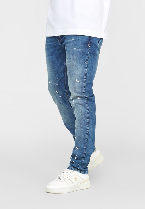 Urban Classics HEAVY DESTROYED SLIM FIT JEANS - Slim fit -farkut - blue ...