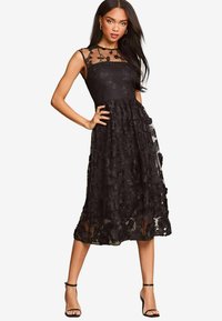 Lipsy REGULAR FIT 3D FLORAL MESH PROM - Hverdagskjole - black/sort ...
