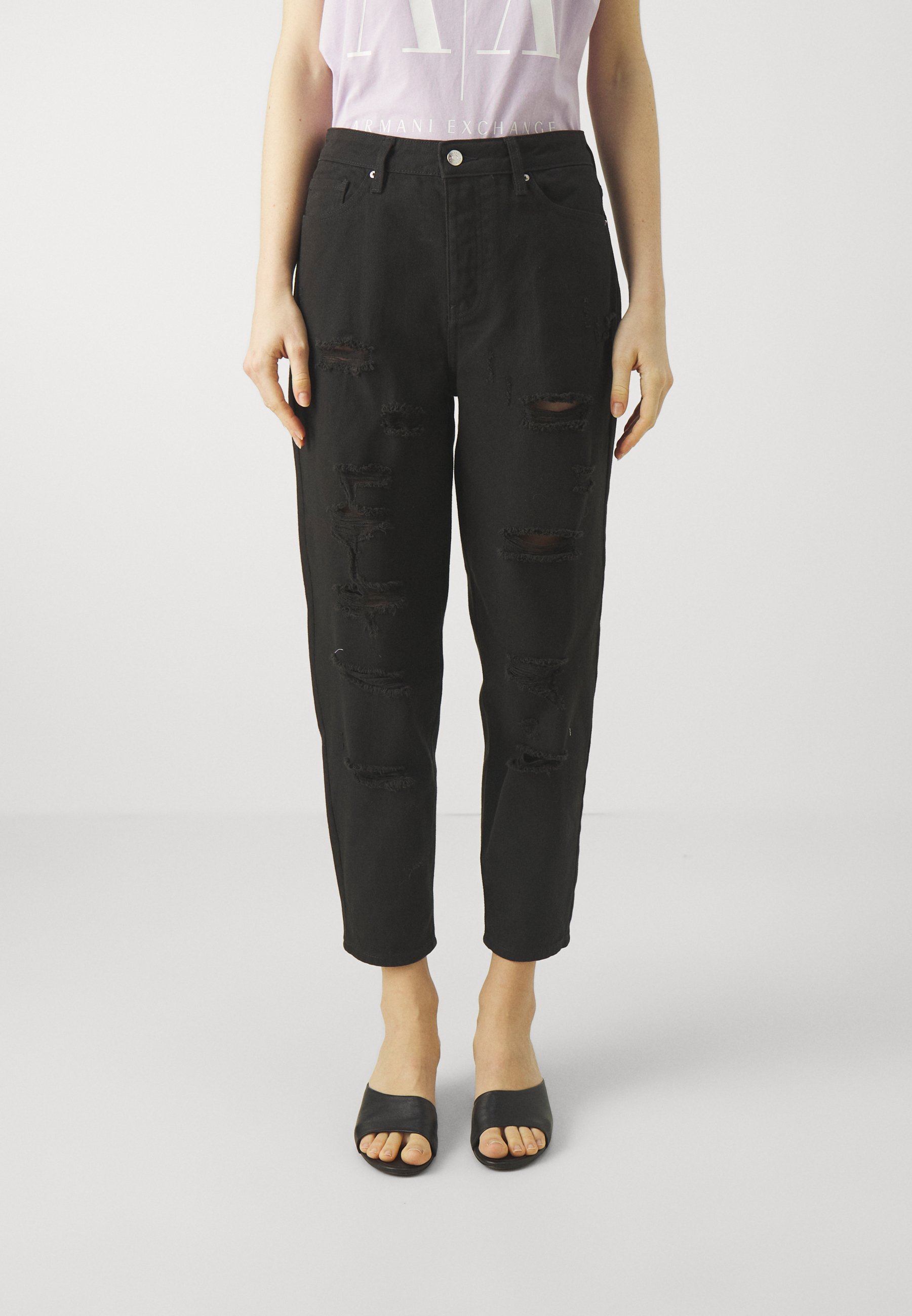 Armani black jeans womens store