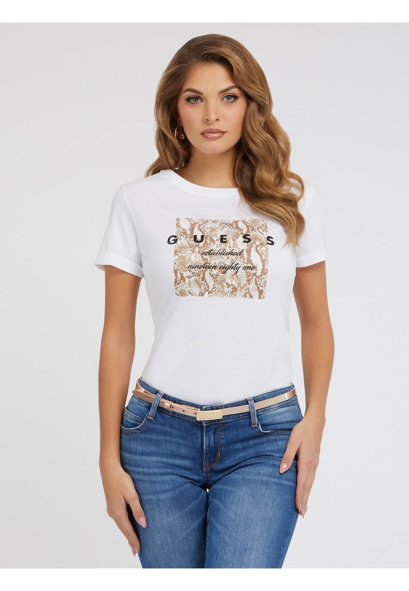 Guess Print T-shirt - weiß/white - Zalando.de