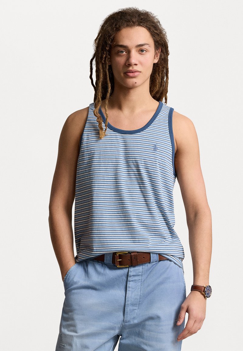 Polo Ralph Lauren STRIPED JERSEY TANK - Topper - vessel blue multi/blå ...