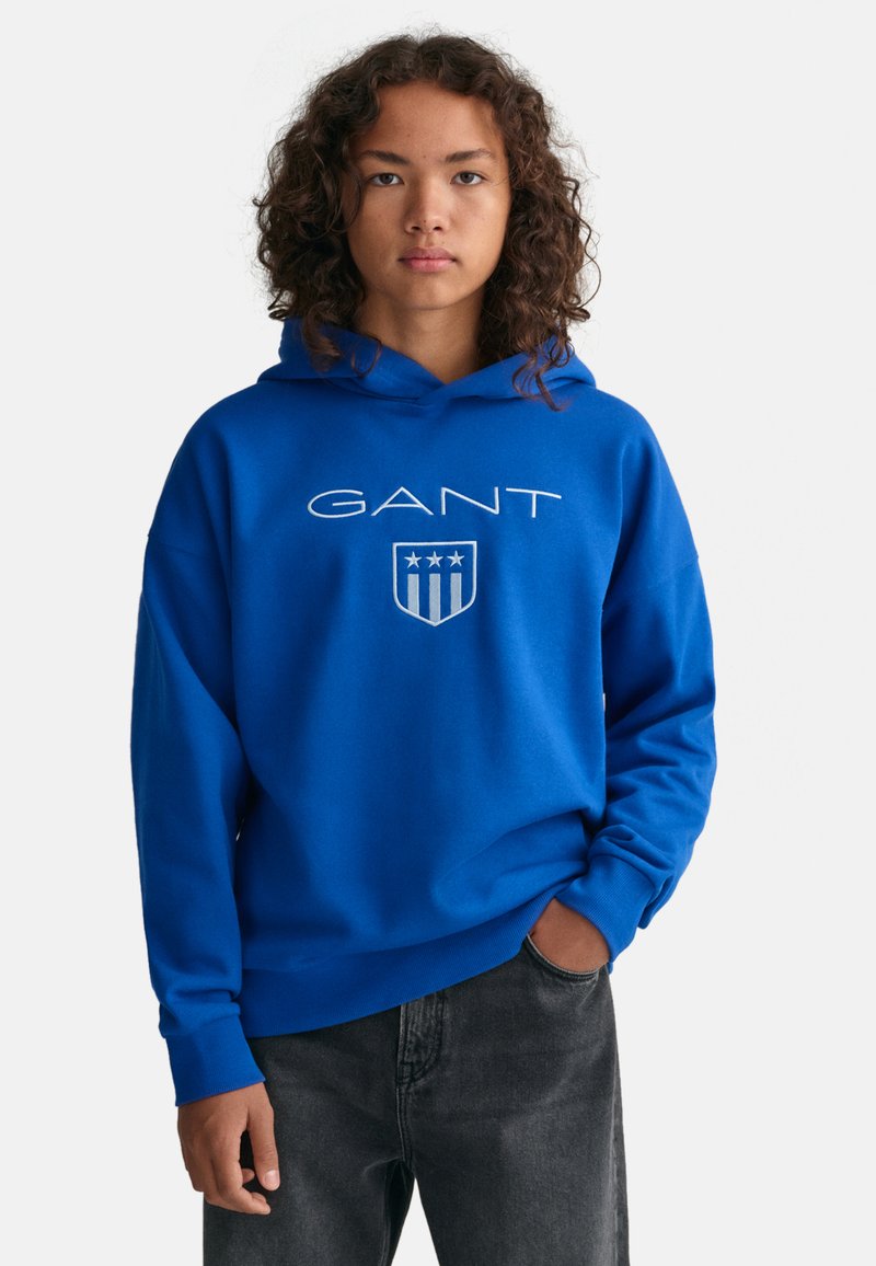 GANT CONTRAST SHIELD - Jersey con capucha - lapis blue/azul marino ...