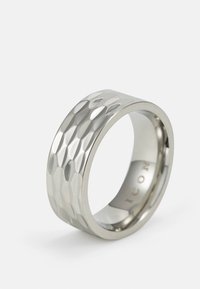 Icon Brand HAMMERED DETAIL WIDE BAND - Ring - silver-coloured ...