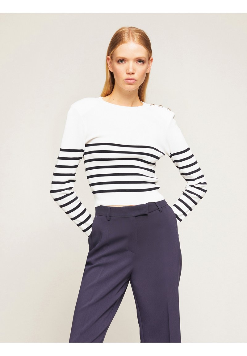 Motivi STRIPED SWEATER WITH BUTTON DETAIL - Maglione - blu - Zalando.it