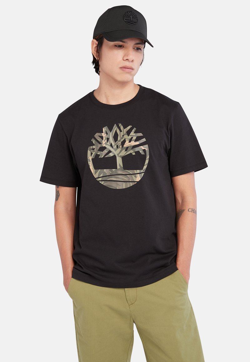 Timberland TREE LOGO CAMO - T-Shirt print - black/schwarz - Zalando.at