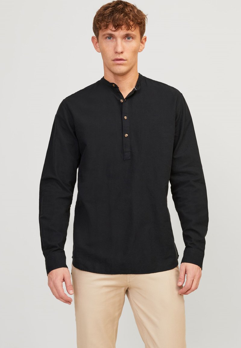 Jack & Jones JJESUMMER HALF PLACKET - Camisa - black/negro - Zalando.es