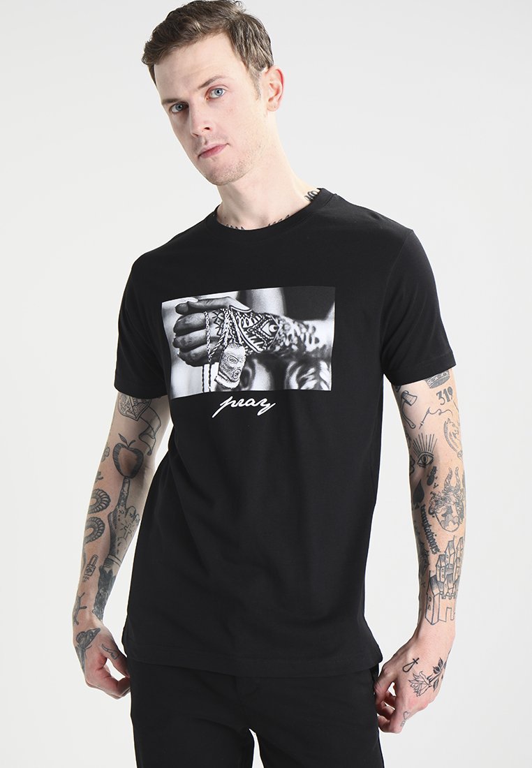 Mister Tee Pray T Shirt Print Black Zwart Zalando Nl