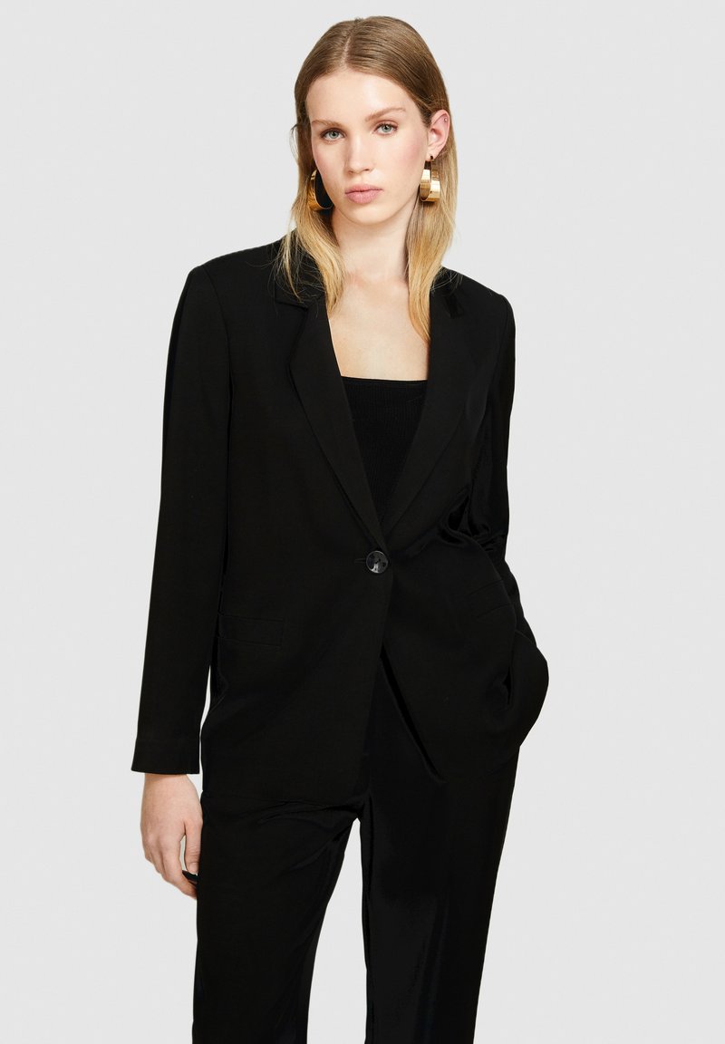 Sisley SINGLE-BREASTED - Blazer - black/mottled black - Zalando