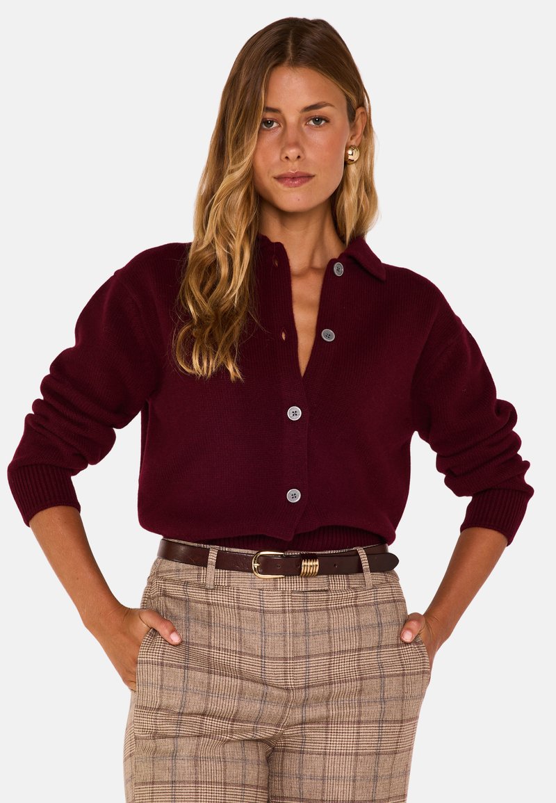 Maison 123 MAILLES PETER - Cardigan - bordeaux - Zalando
