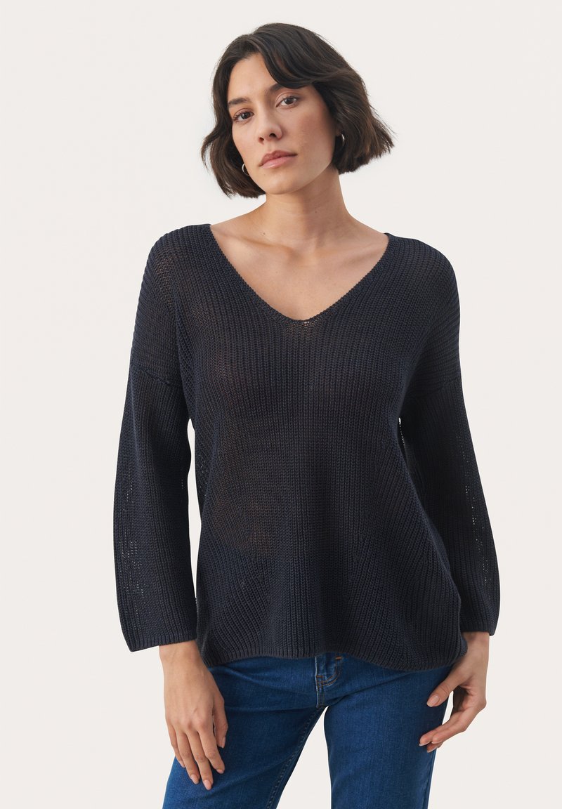 Part Two ETRONA - Neule - dark navy/tummansininen - Zalando.fi