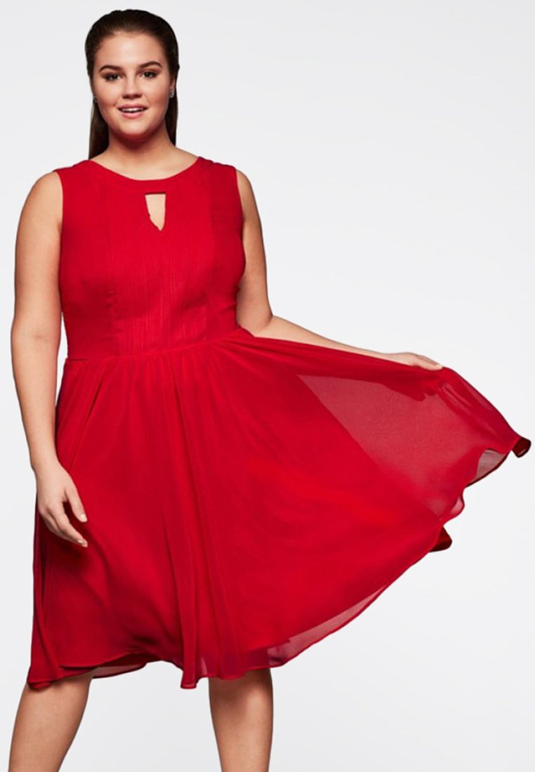 Sheego Cocktailkleid/festliches Kleid - red/rot - Zalando.de