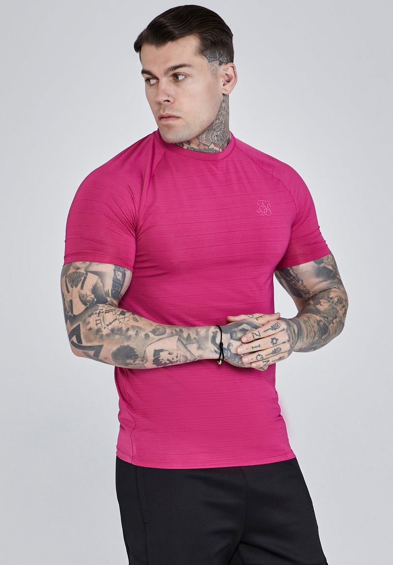 SIKSILK MUSCLE FIT - T-shirt basic/różowy - Zalando.pl