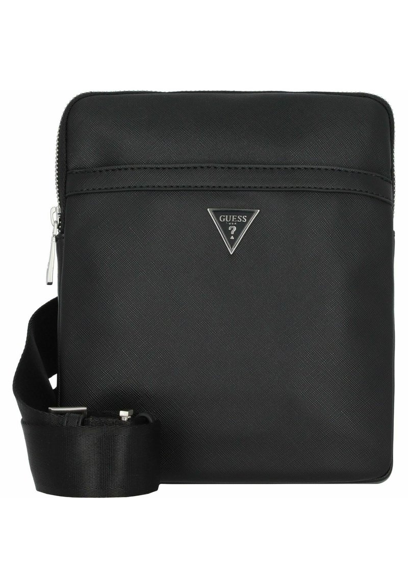 Guess MILANO CROSSBODY FLAT UNISEX - Across body bag - black - Zalando