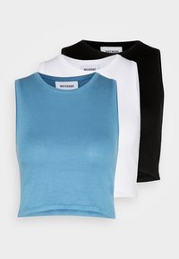 Weekday PURE CROP TANK 3 PACK - Top - blue medium dusty/schwarz ...