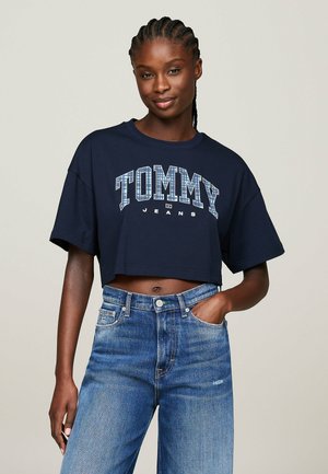 Tommy Jeans OVS CRP FLAG - T-Shirt print - black/schwarz - Zalando.ch