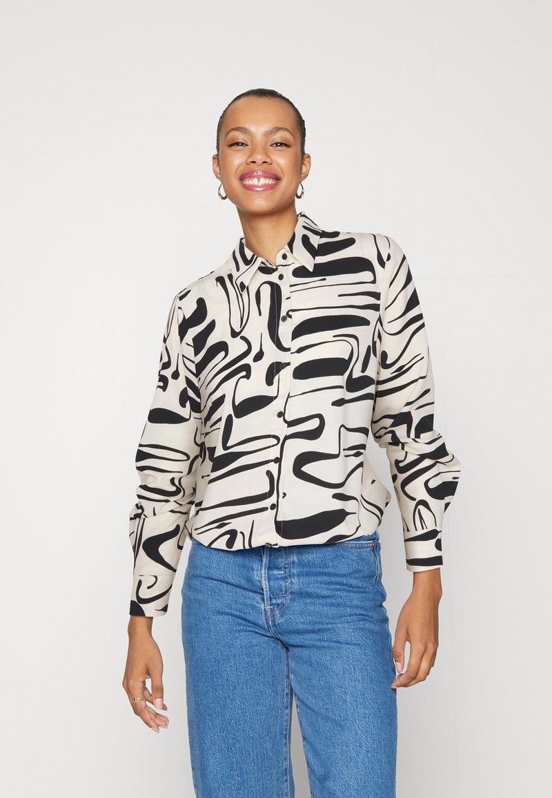 ONLY ONLSERENA - Button-down blouse - birch/off-white - Zalando.ie