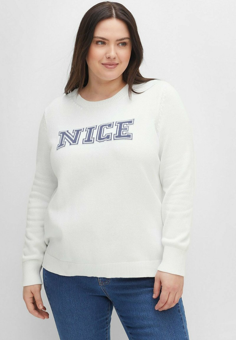 Sheego Strickpullover - weiß - Zalando.de