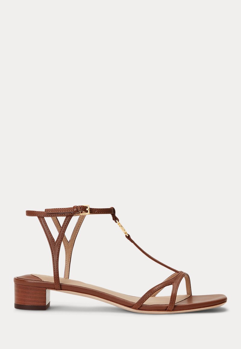 Lauren Ralph Lauren FALLON FLAT - Sandals - deep saddle tan/tan ...
