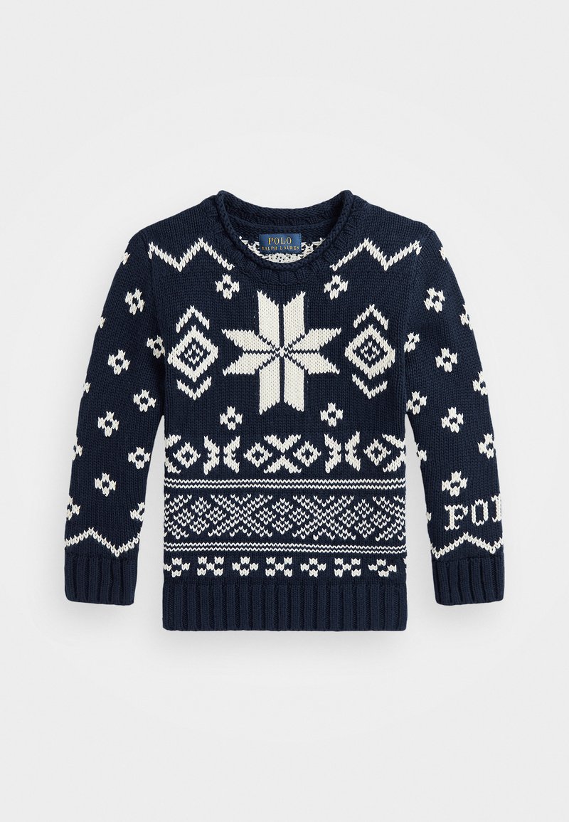 Polo Ralph Lauren SNOWFLAKE COTTON-BLEND SWEATER - Jumper - navy combo ...