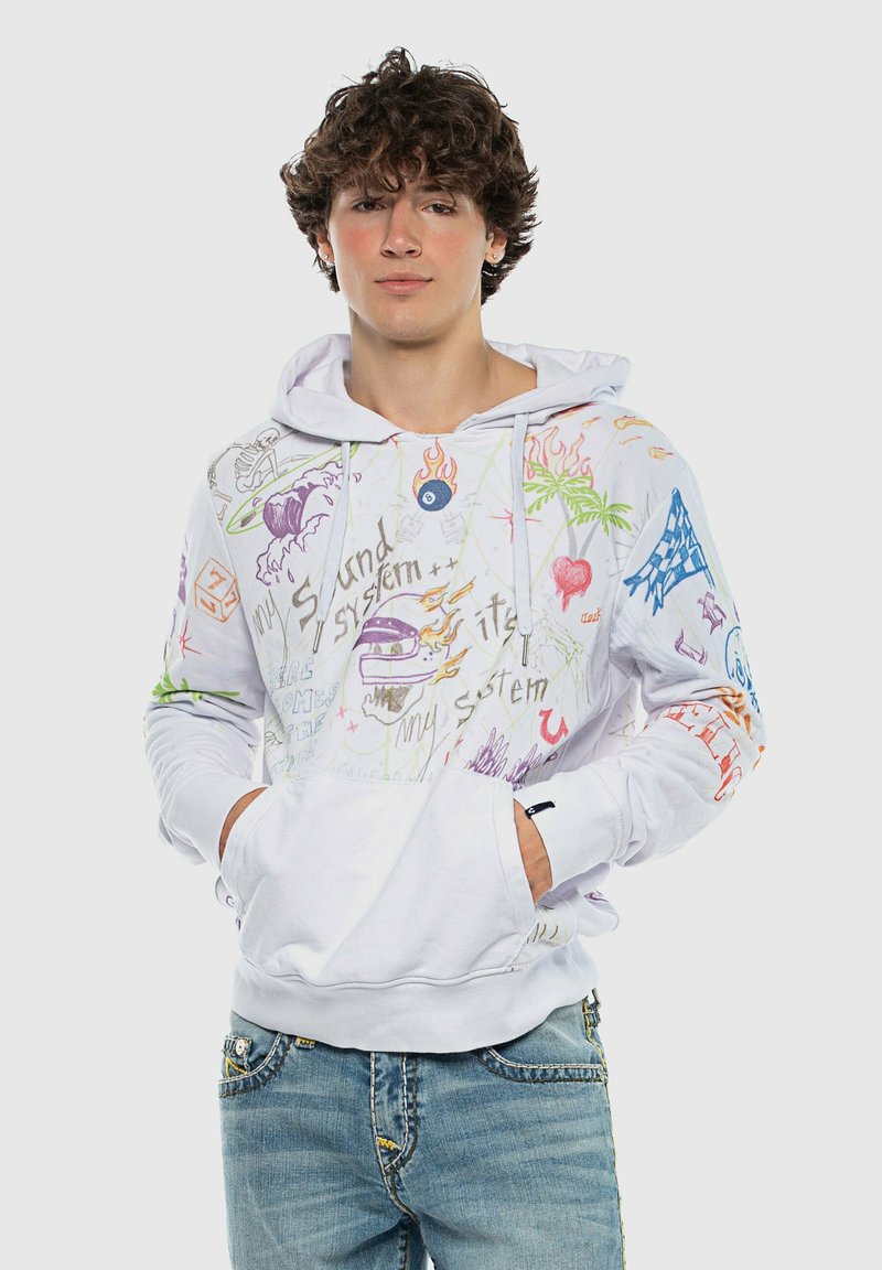 True Religion ALL OVER PRINT - Kapuzenpullover - white/weiß - Zalando.de