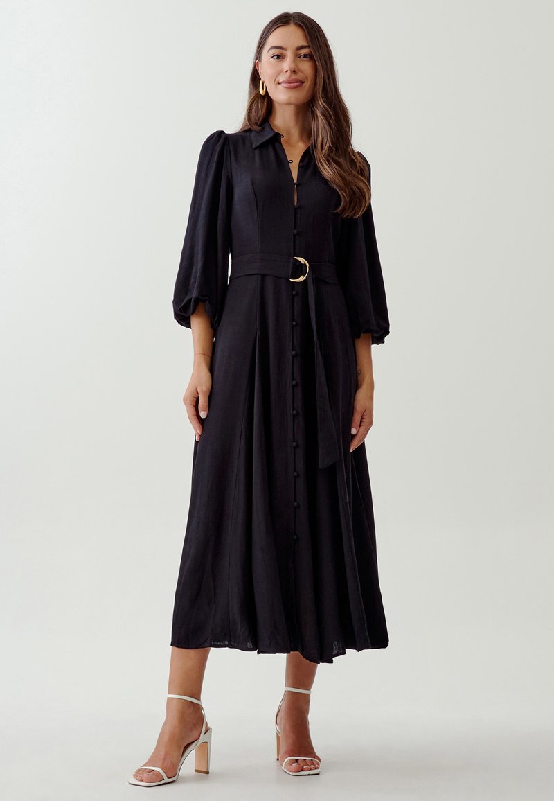 TUSSAH SEONA MIDI - Košilové šaty - black/černá - Zalando.cz