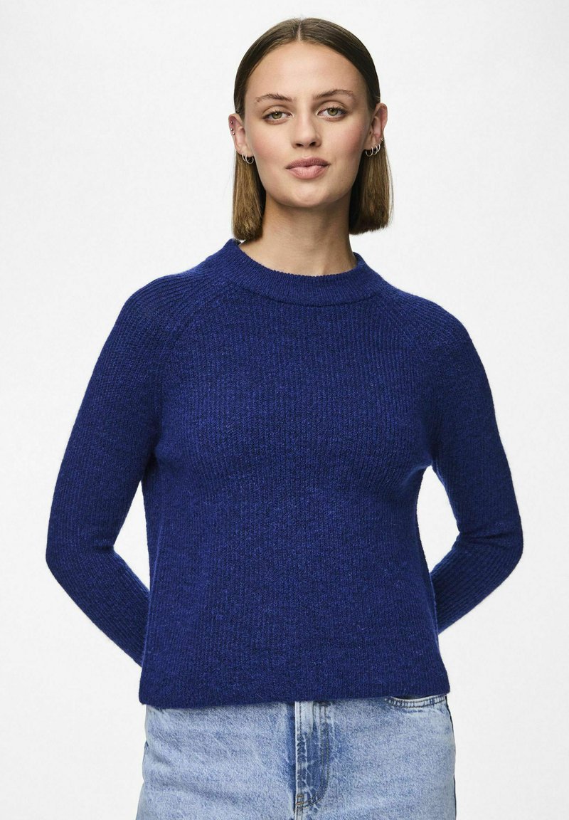 Pieces PCELLEN O-NECK - Striktrøje - bellwether blue/blå - Zalando.dk