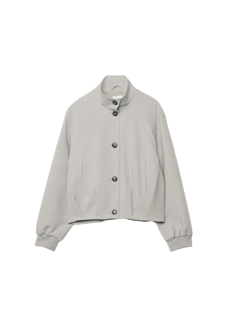 Stradivarius PADDED HIGH NECK JACKET - Jas - blue/lichtbruin mêleerd ...