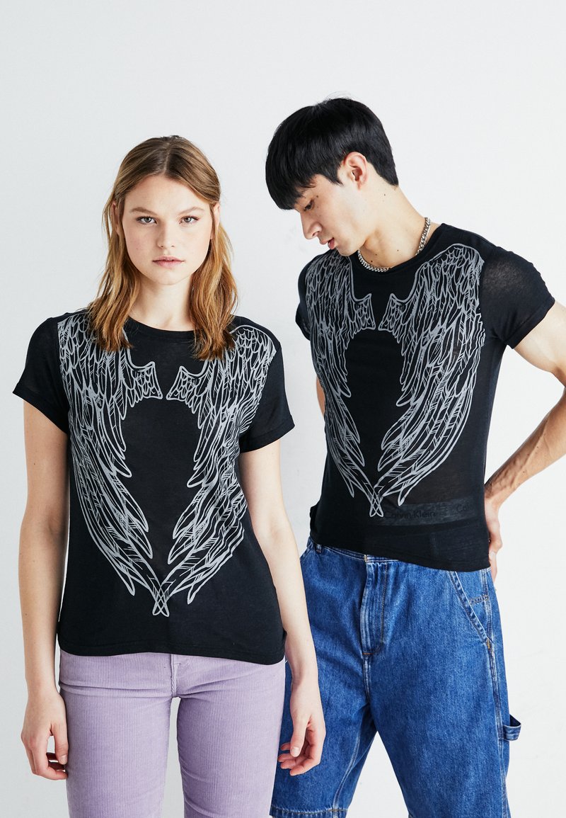 Jaded London WING UNISEX - T-shirt print - black/zwart - Zalando.nl