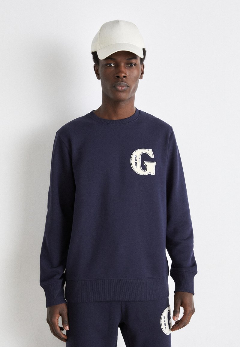 GANT GRAPHIC C NECK - Sweatshirt - evening blue/mørkeblå - Zalando.dk
