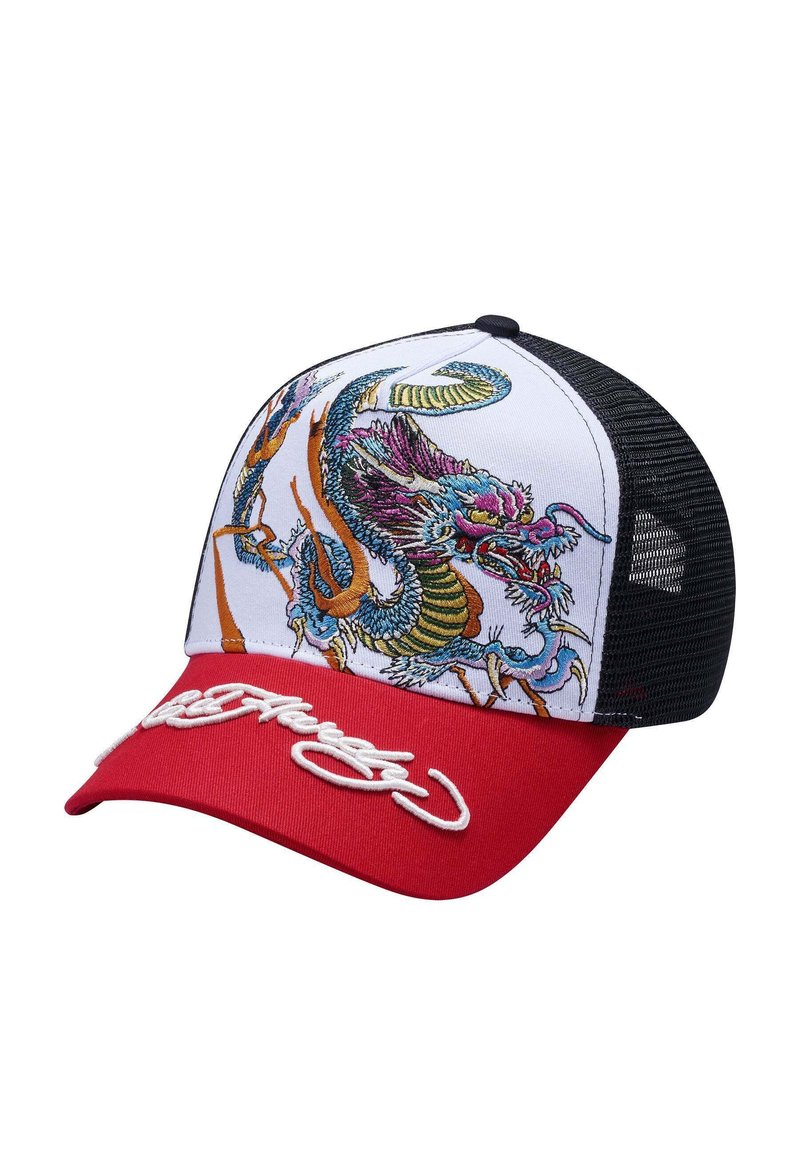 Ed Hardy VIBRANT-DRAGON TWILL - Cap - white black/multi-coloured ...