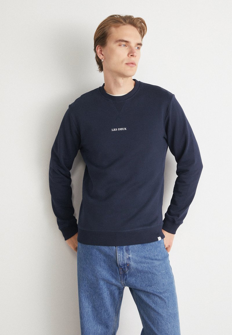 Les Deux LENS - Sweatshirt - dark navy/white/bleu marine - ZALANDO.FR