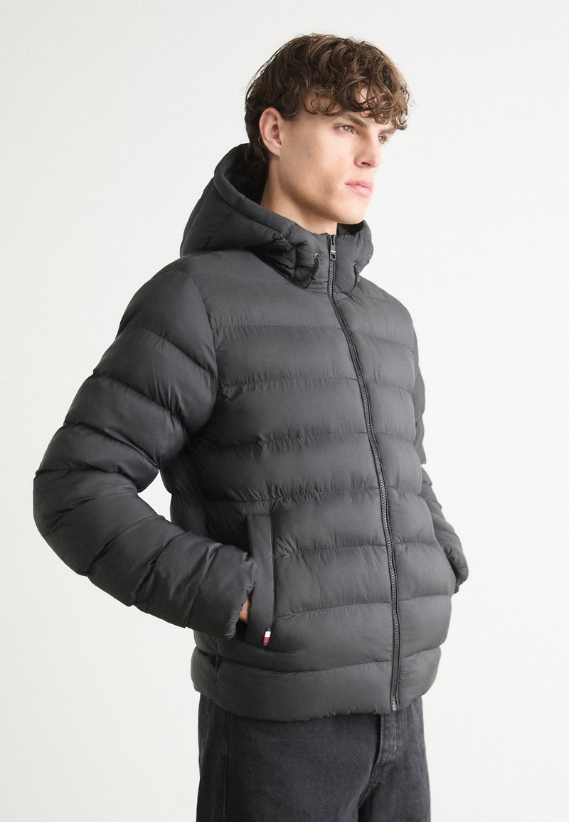 Tommy Hilfiger MID WEIGHT HOODED - Winter jacket - black - Zalando.ie