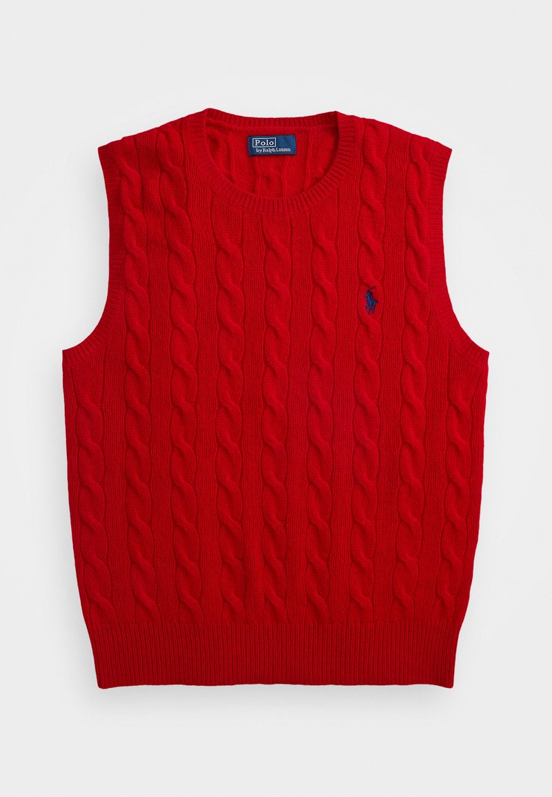 Polo Ralph Lauren CABLE KNIT WOOL CASHMERE SWEATER VEST - Trui - red ...