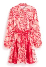 Next LONG SLEEVE BELTED MINI DRESS - Robe chemise - pink red botanical ...