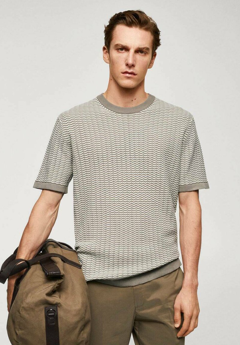 Mango ZIGZAG - T-Shirt print - medium brown/braun - Zalando.de