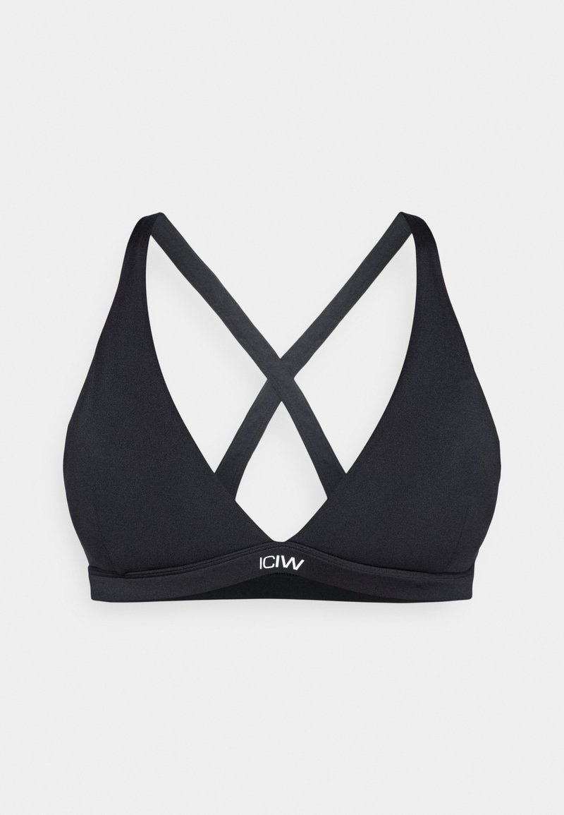 ICANIWILL LUXE V NECK BRA - Light support sports bra - black - Zalando ...