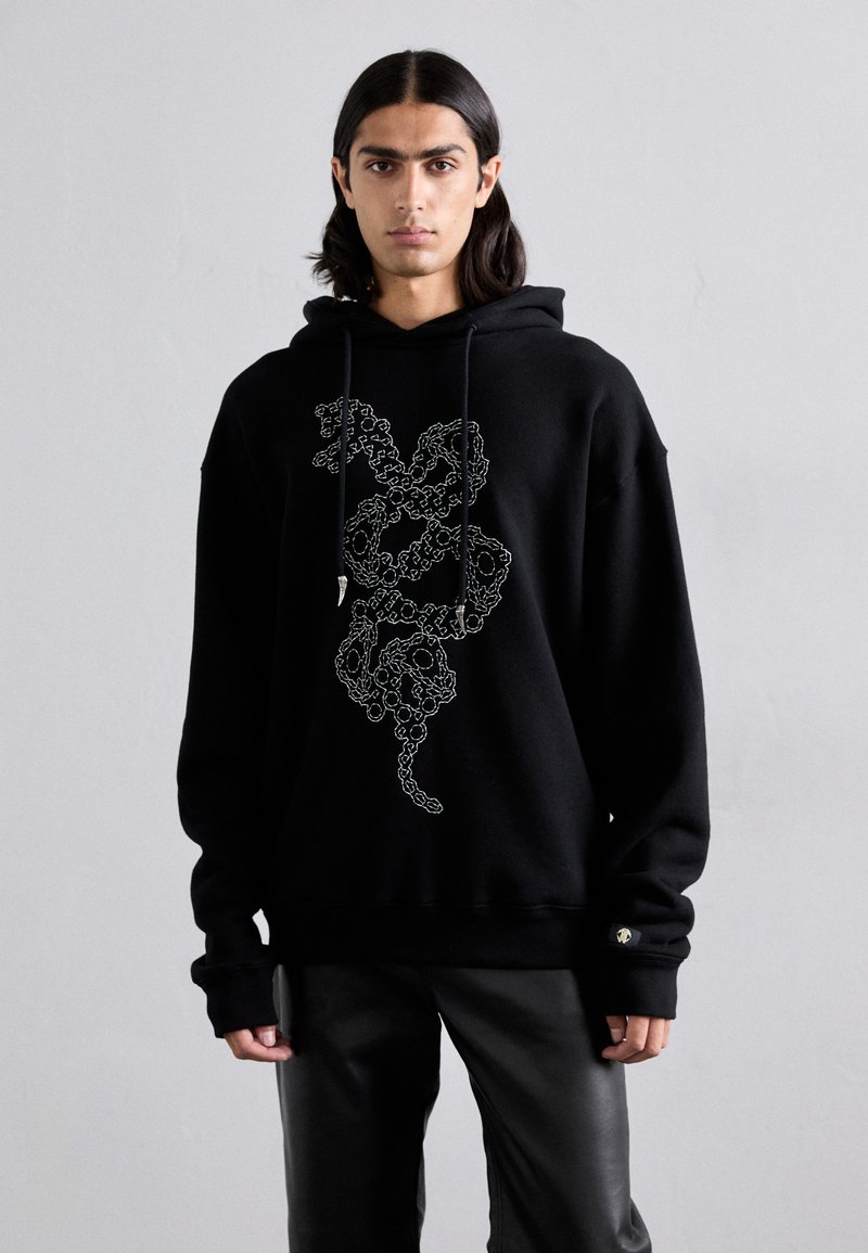 Roberto Cavalli SNAKE STITCH COOL FIT HOODIE - Sweatshirt - black ...