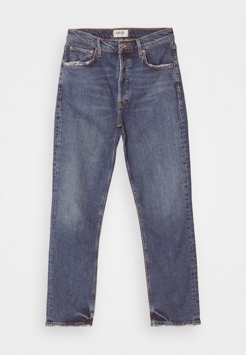 Agolde 90S PINCH WAIST LONG - Jeans straight leg - crushed/marble black ...